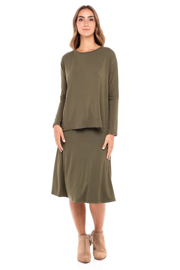 MODAL SKYE SKIRT (OLIVE) – THE ADDRESS